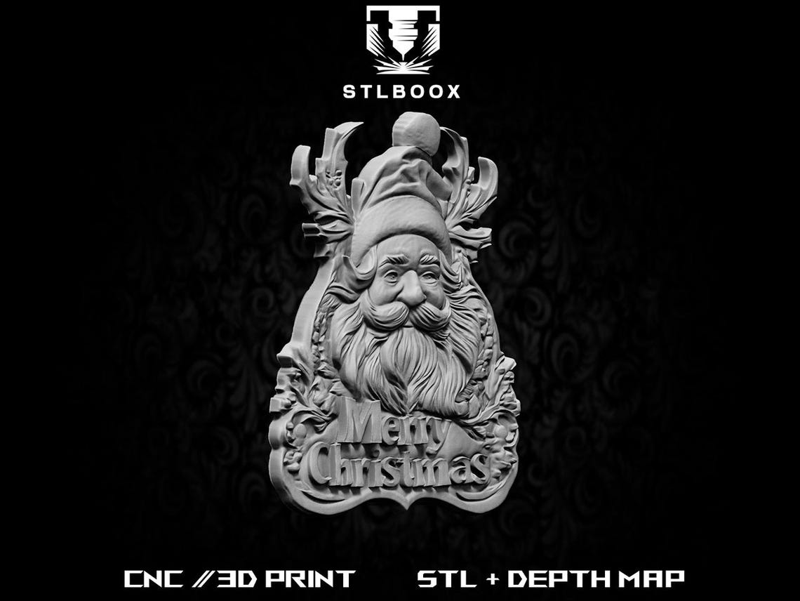 Santa Claus 3D STL | CNC Router | Wood Carving | Cutting | Commercial ...