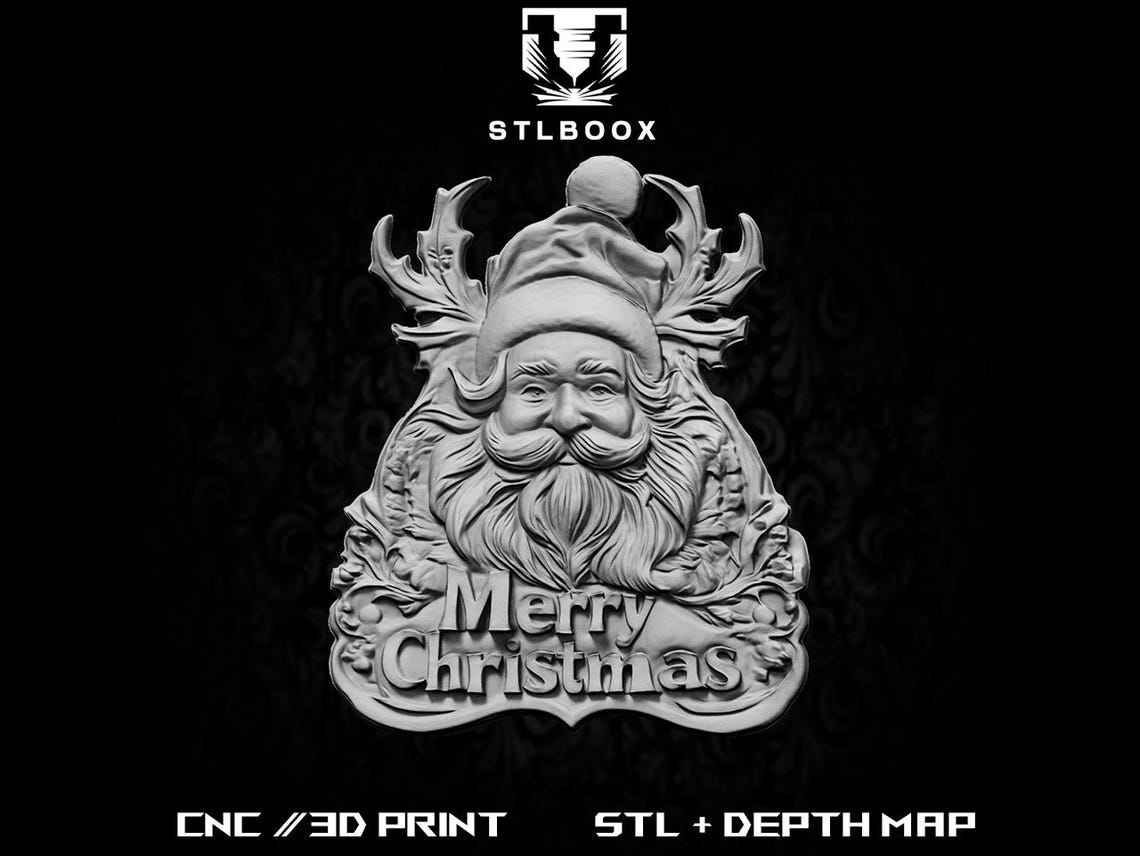 Santa Claus 3D STL | CNC Router | Wood Carving | Cutting | Commercial ...