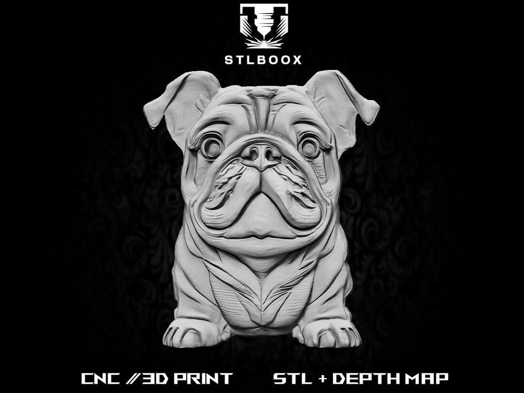 Pug 3D STL | CNC Router | Wood Carving | Cutting | Commercial Use ...