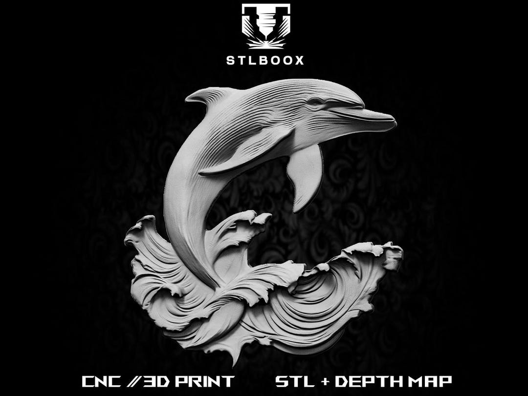 Dolphin 3D STL | CNC Router | Wood Carving | Cutting | Commercial Use ...