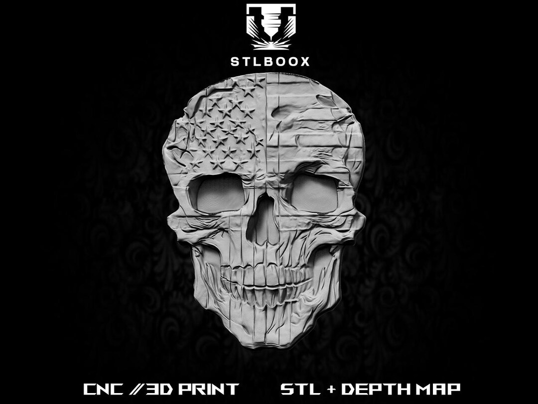 Skull American 3D STL | CNC Router | Wood Carving | Cutting ...