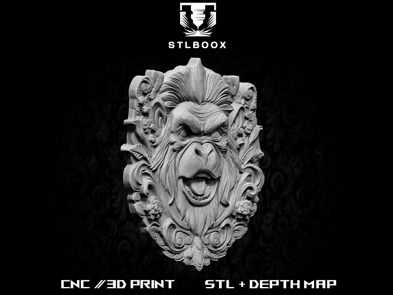 Monkey 3D STL | CNC Router | Wood Carving | Cutting | Commercial Use ...