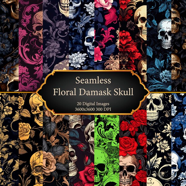 Damask Skull - Etsy