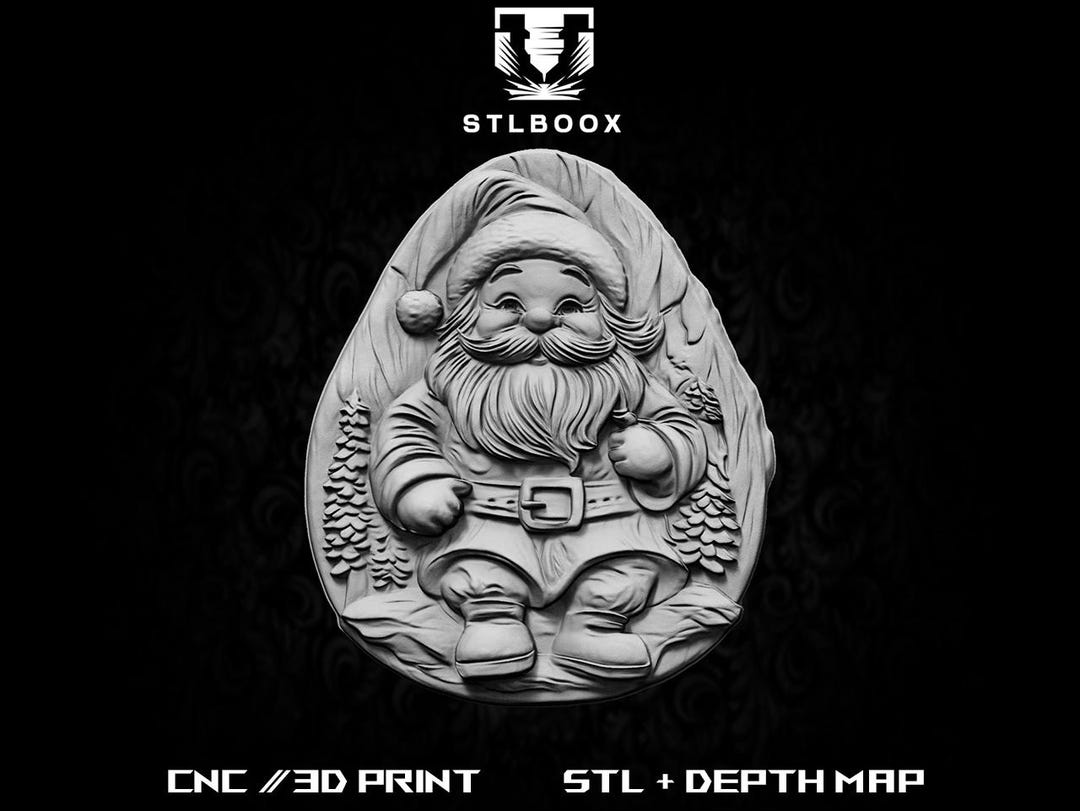 Santa Claus 3D STL | CNC Router | Wood Carving | Cutting | Commercial ...
