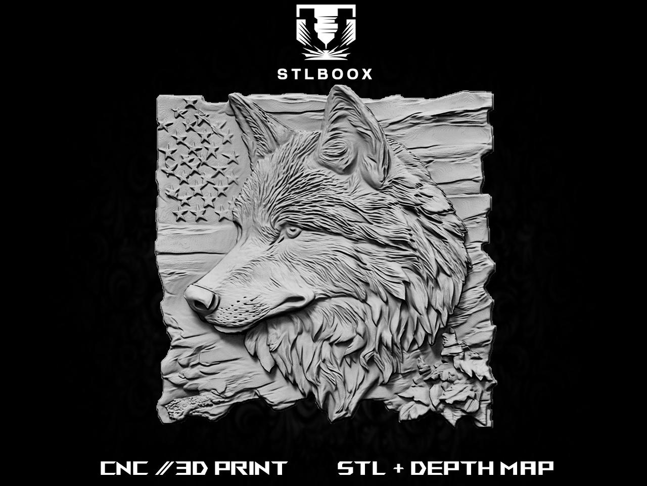 Wolf 3D STL | CNC Router | Wood Carving | Cutting | Commercial Use ...