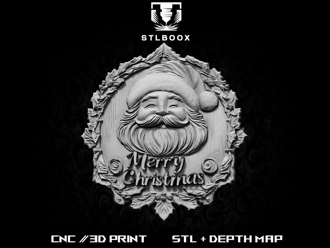 Merry Christmas STL CNC, 3D File, Vetric, V-carve, Wood Engrave, Metal ...
