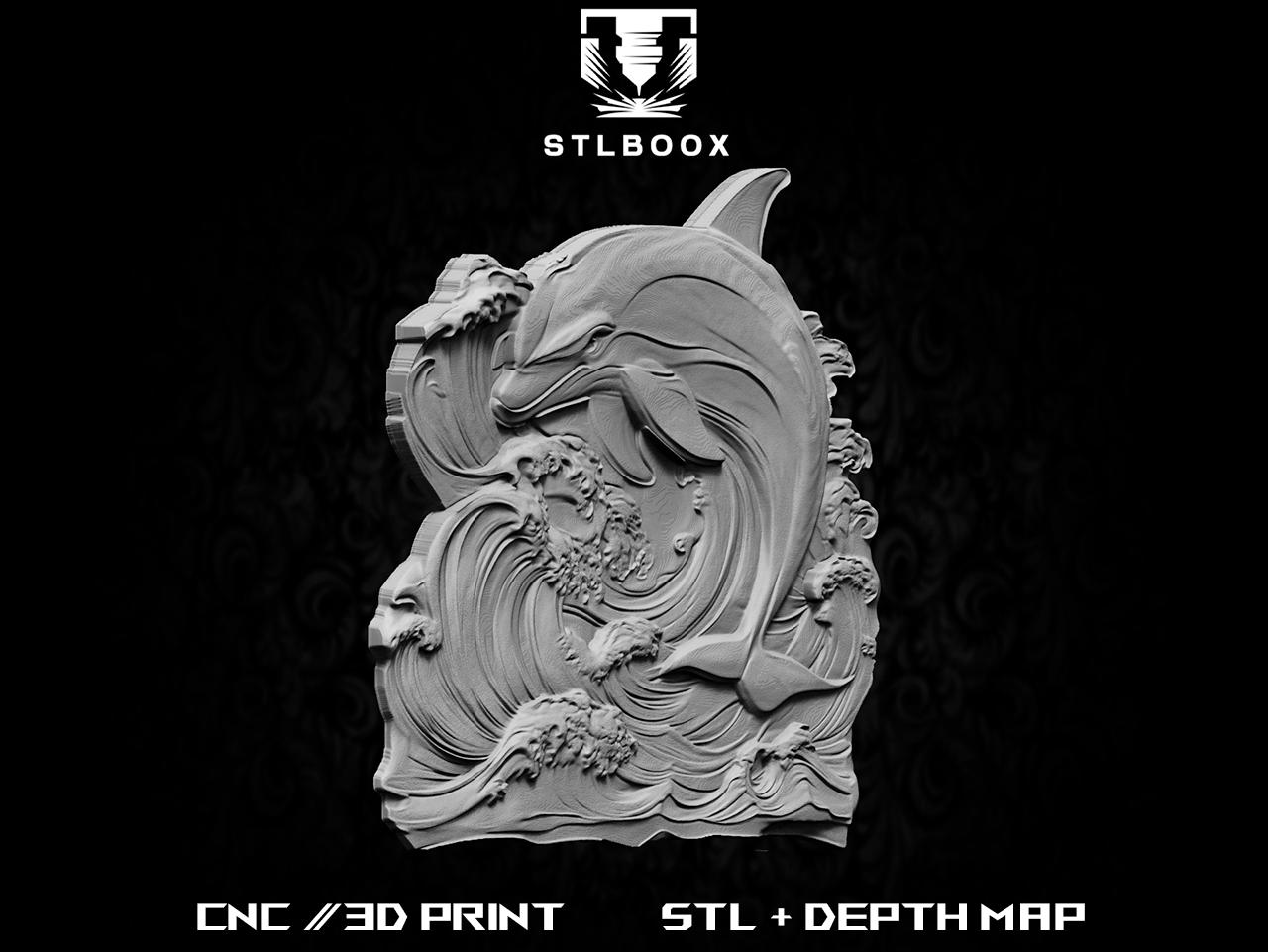 Dolphin 3D STL | CNC Router | Wood Carving | Cutting | Commercial Use ...
