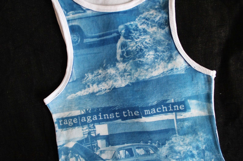 Rage Against the Machine Cyanotype Crop Top - Etsy