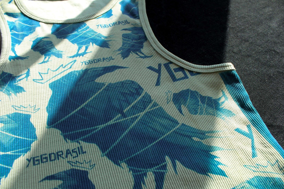 Cyanotype Print Crop Top for Festivals Y2K Style Alternative - Etsy