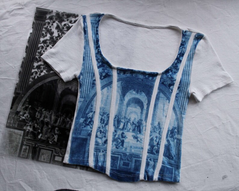 School of Athens Cyanotype Crop Top Athens in Blue - Etsy