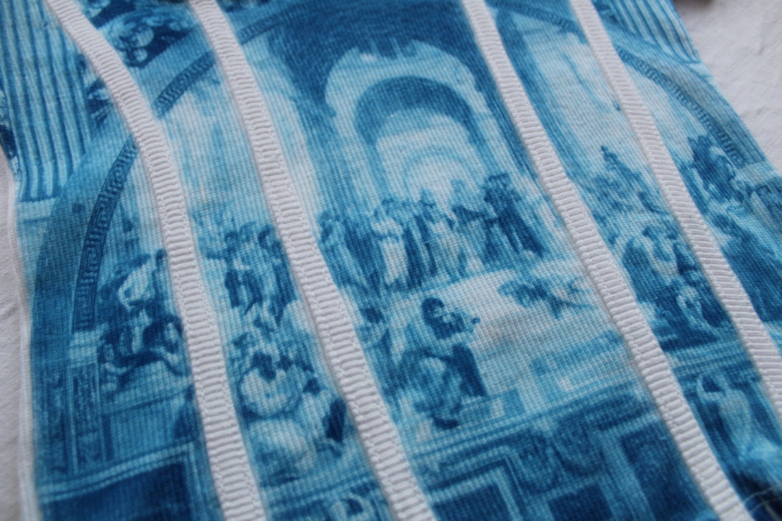 School of Athens Cyanotype Crop Top Athens in Blue - Etsy