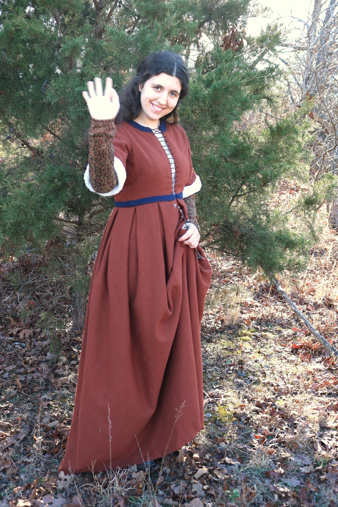 Fifteenth Century Medieval Kirtle, Wool Blend, Front Lacing, Size ...