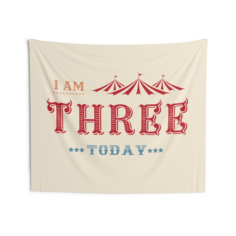 I Am THREE Today Banner - 3rd Birthday Banner - Happy Birthday Sign ...