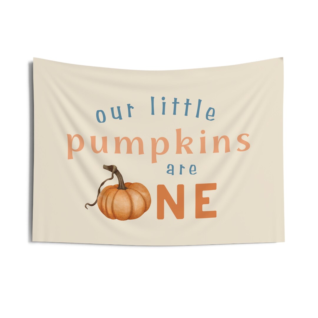TWINS - Blue Our Pumpkins Are One- 1st Birthday Banner - Happy Birthday ...