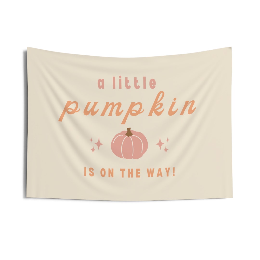 Pink a Little Pumpkin on the Way Banner - Baby Shower Banner ...