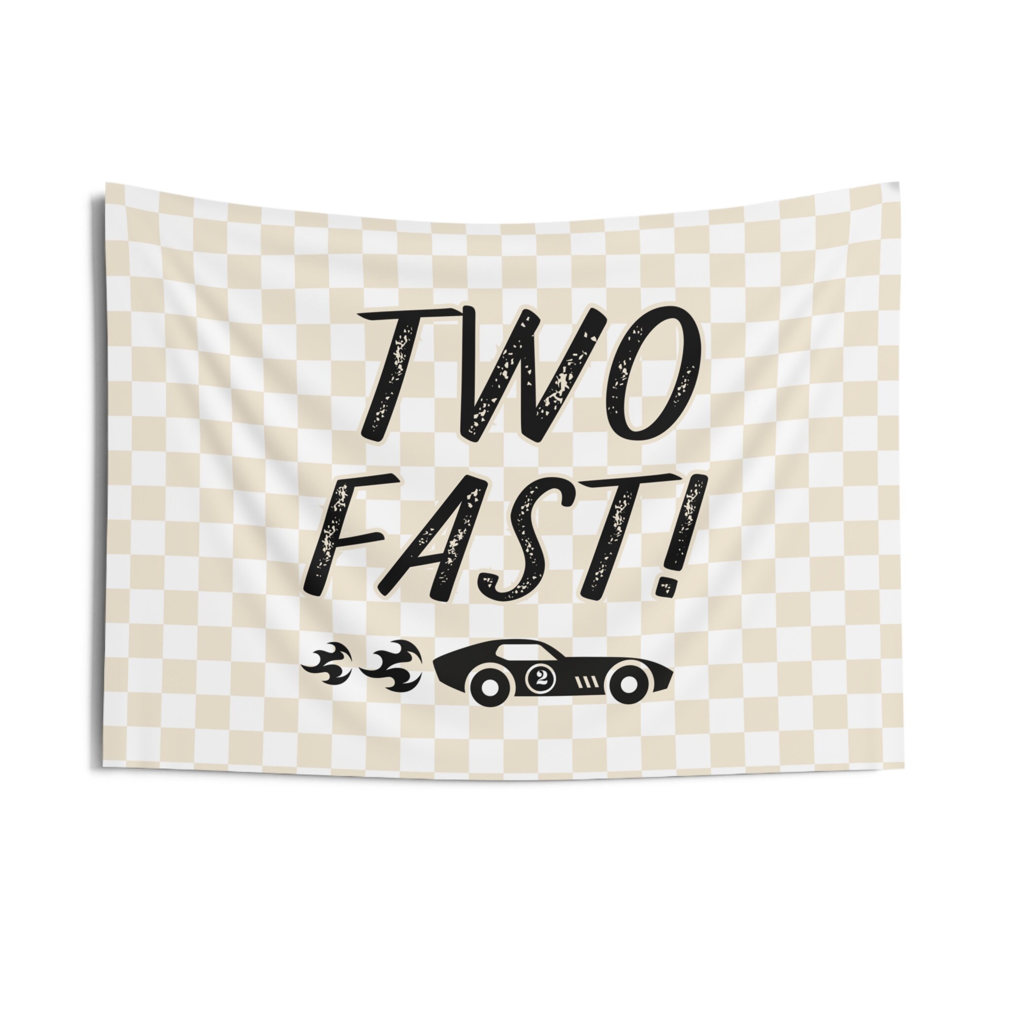 Two Fast Banner - 1st Birthday Banner - Happy Birthday Banner - Vintage ...