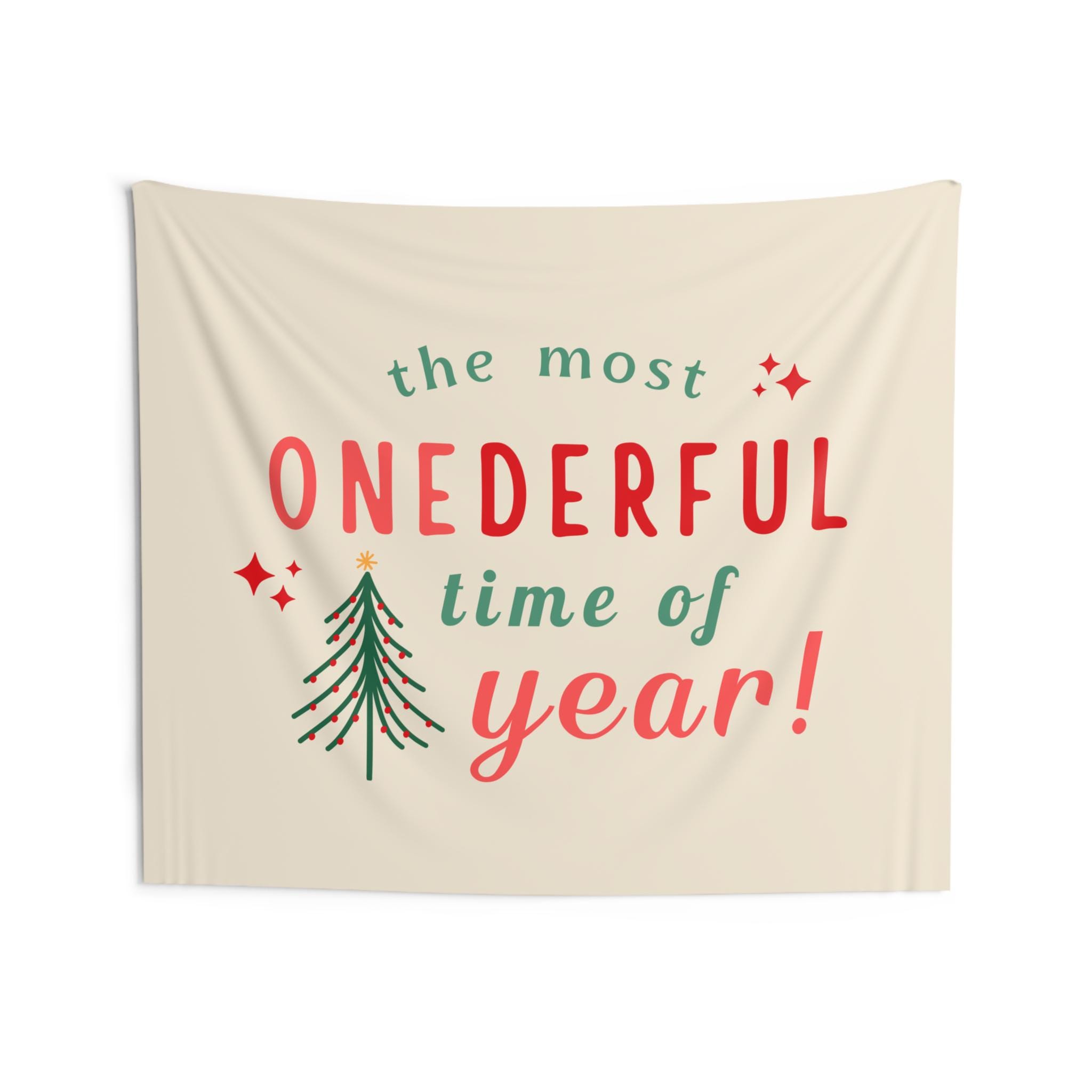 Red the Most Onederful Time of Year - 1st Birthday Banner - Happy ...