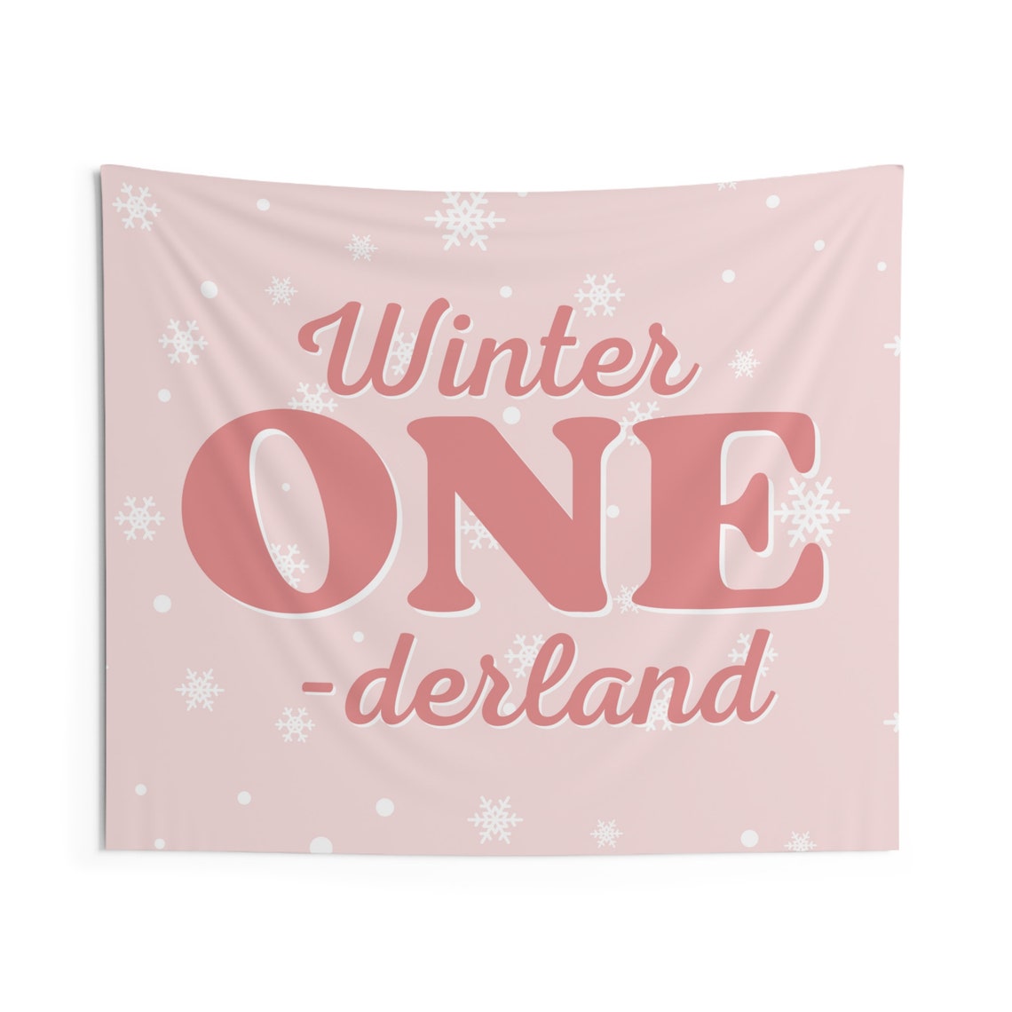 PINK Winter ONE Derland Tapestry - First Birthday Christmas Banner ...