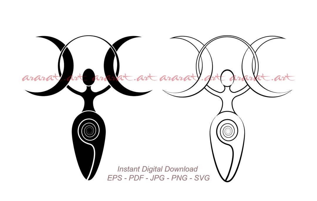 Wiccan Mother Goddess Triple Moon Decor Alchemy Symbols - Etsy