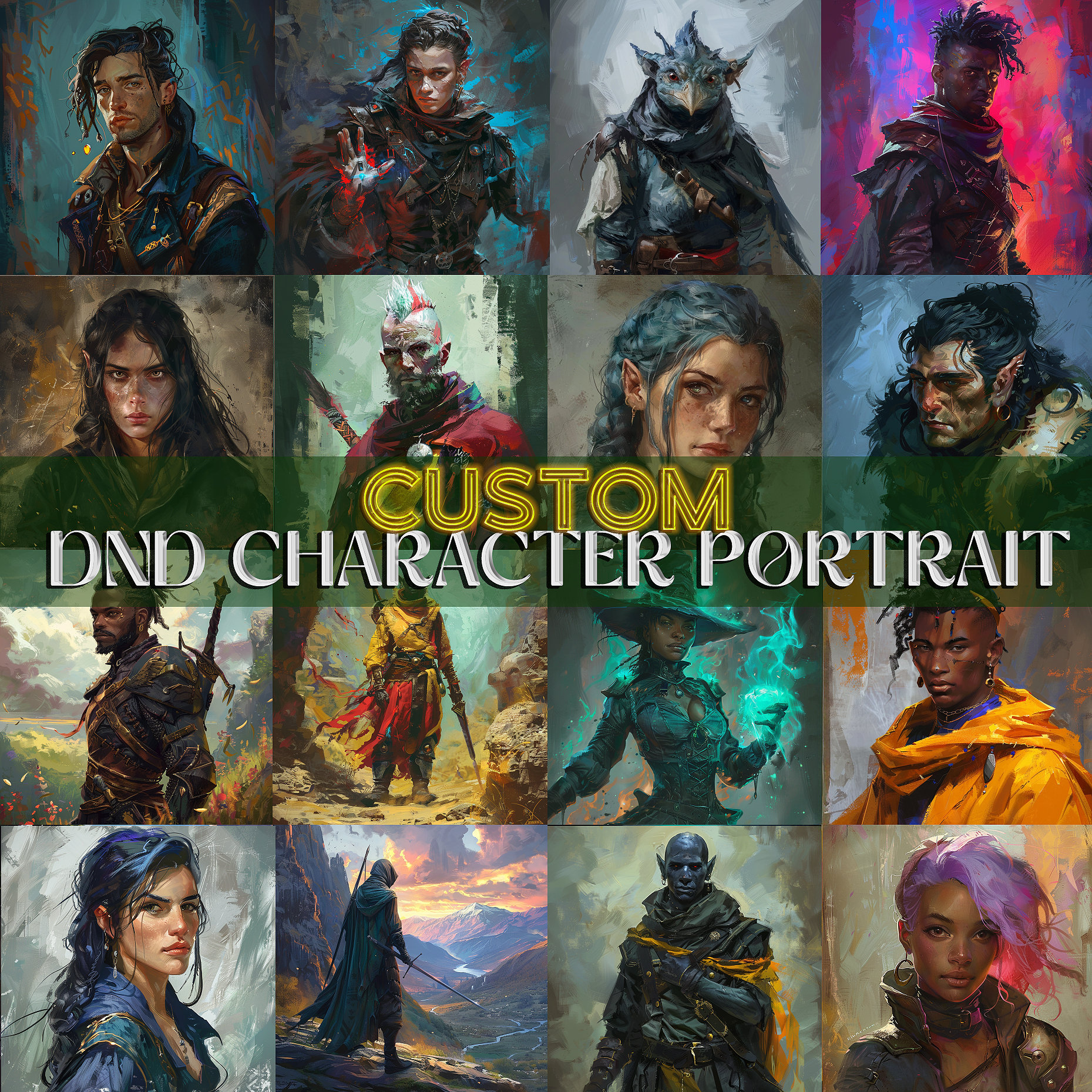 Custom DND Character Portraits in Modern Digital Painting Style ...
