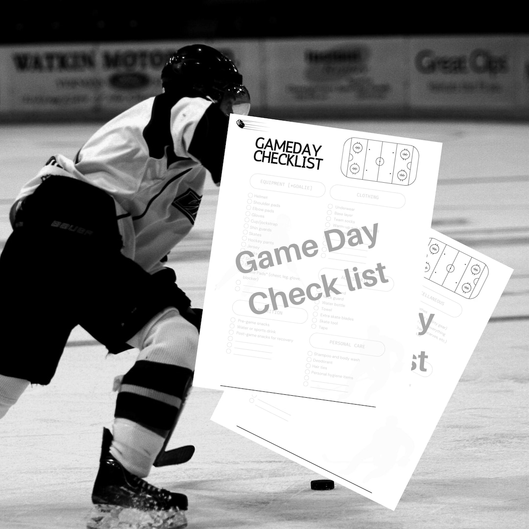 Digital Game Day Ice Hockey Checklist for Hockey Tournament Weekend ...
