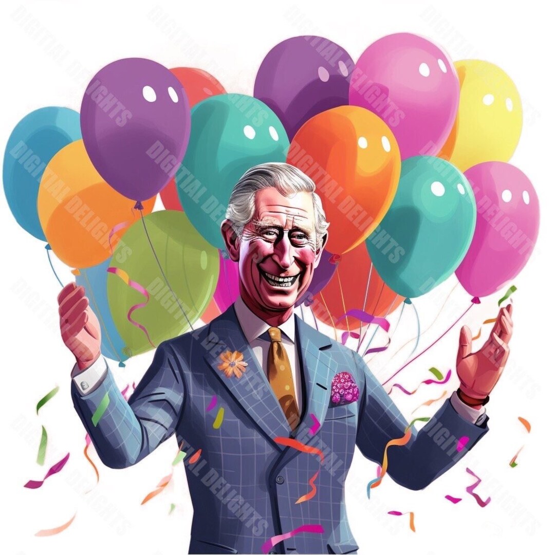 King Charles With Balloons PNG Transparent Clipart Abstract Design ...