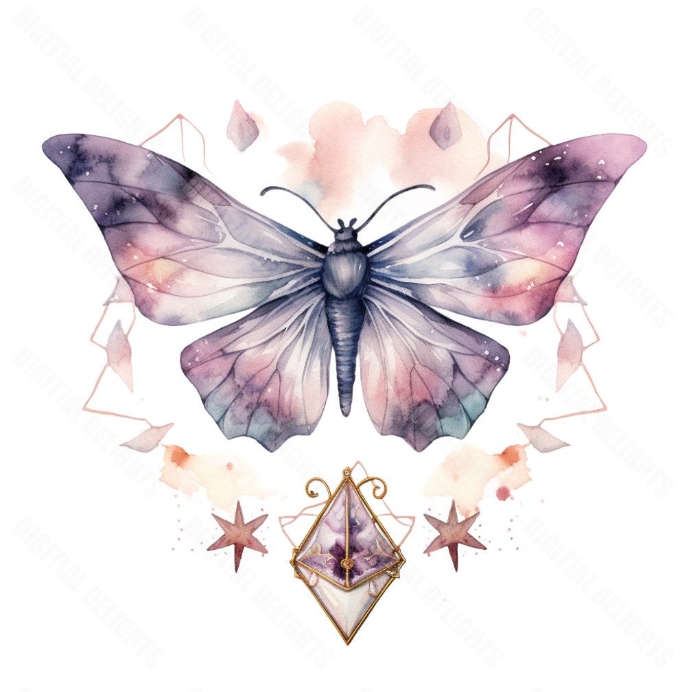 Celestial Moth Png 40 Images Watercolour Transparent Mystical, Wiccan ...