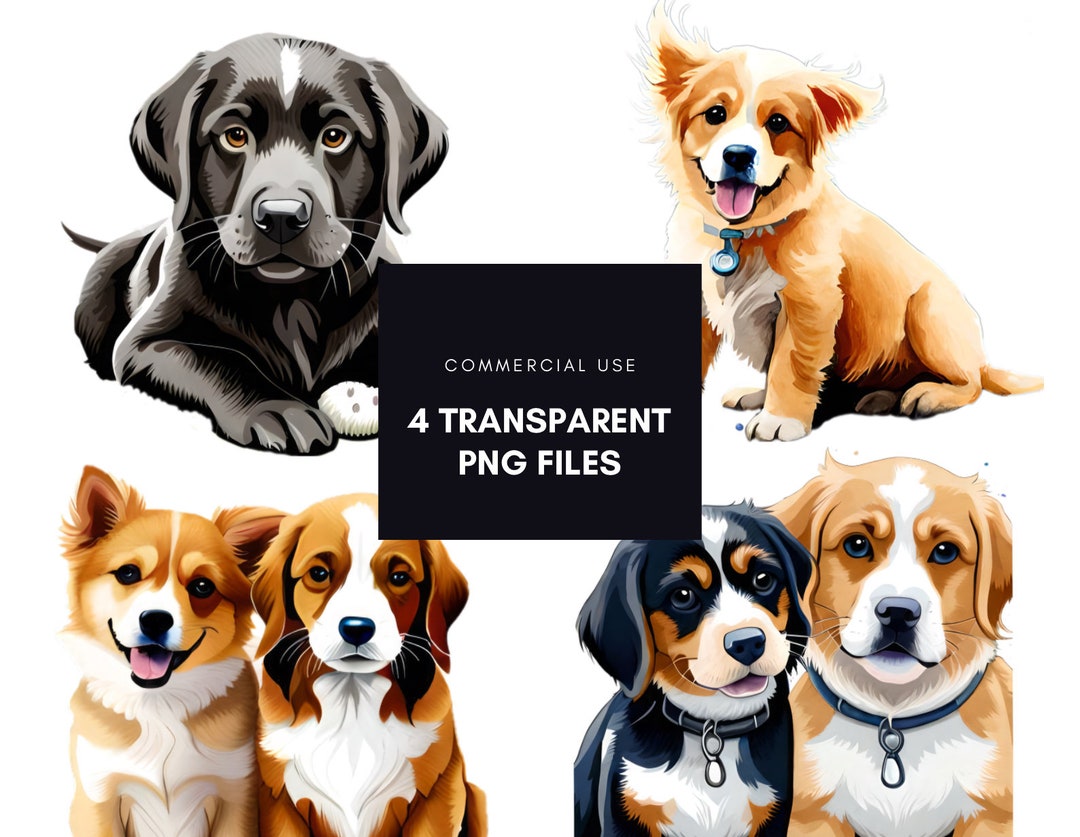 X4 Cute Dogs PNG Images, Puppies Clipart, Designs, Free Commercial Use ...
