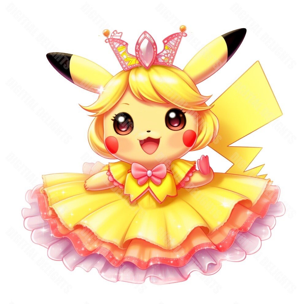 14 Tutu and Tiara Transparent Pikachu Png Clipart, Paper Crafting ...