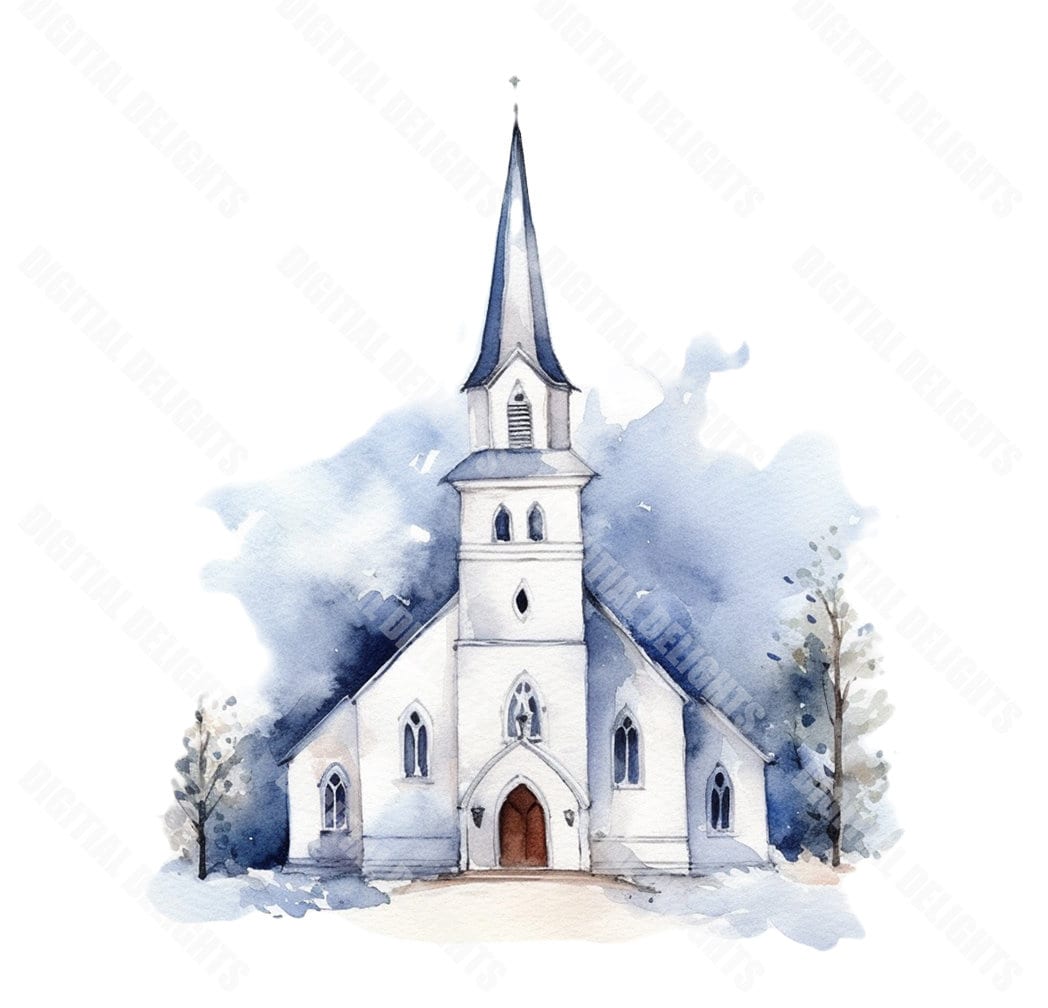9 Church Clipart, Transparent Church Png Art Bundle for Paper Crafting ...