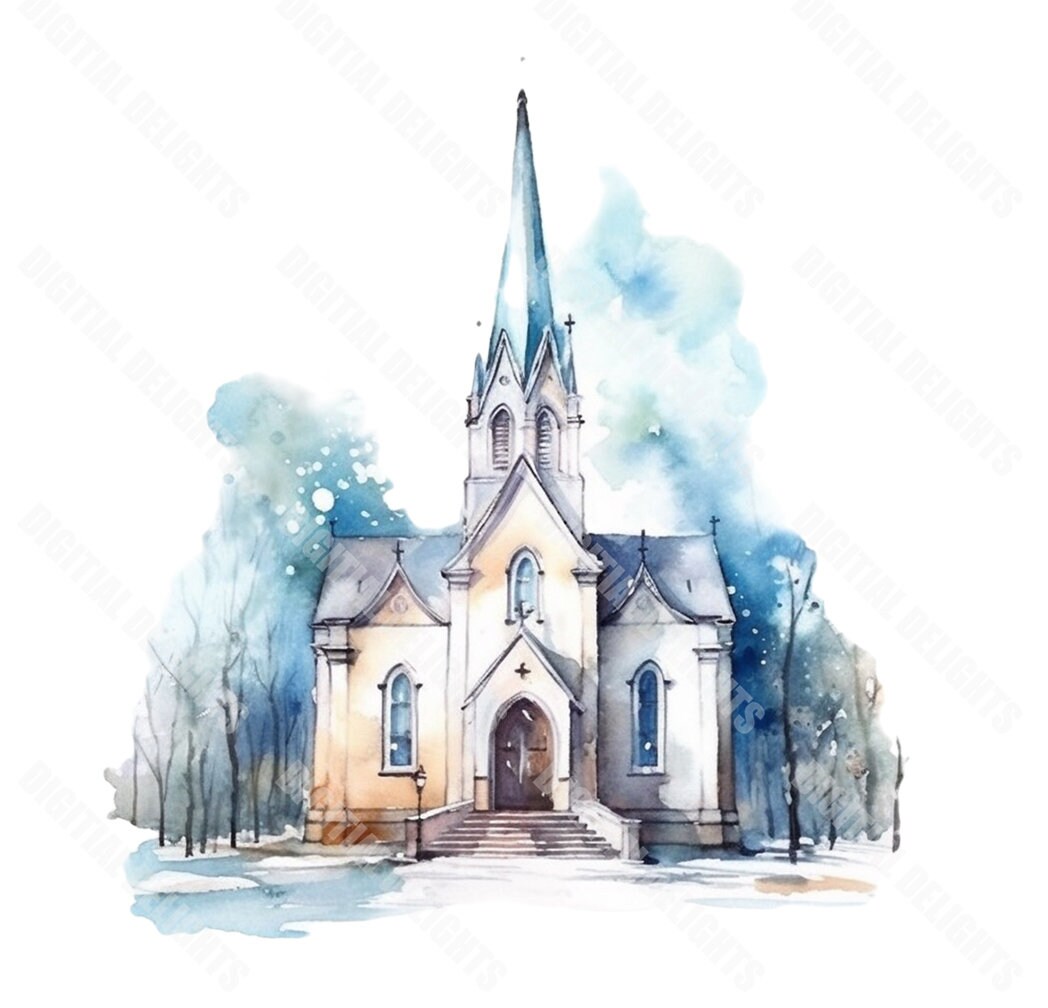 9 Church Clipart, Transparent Church Png Art Bundle for Paper Crafting ...