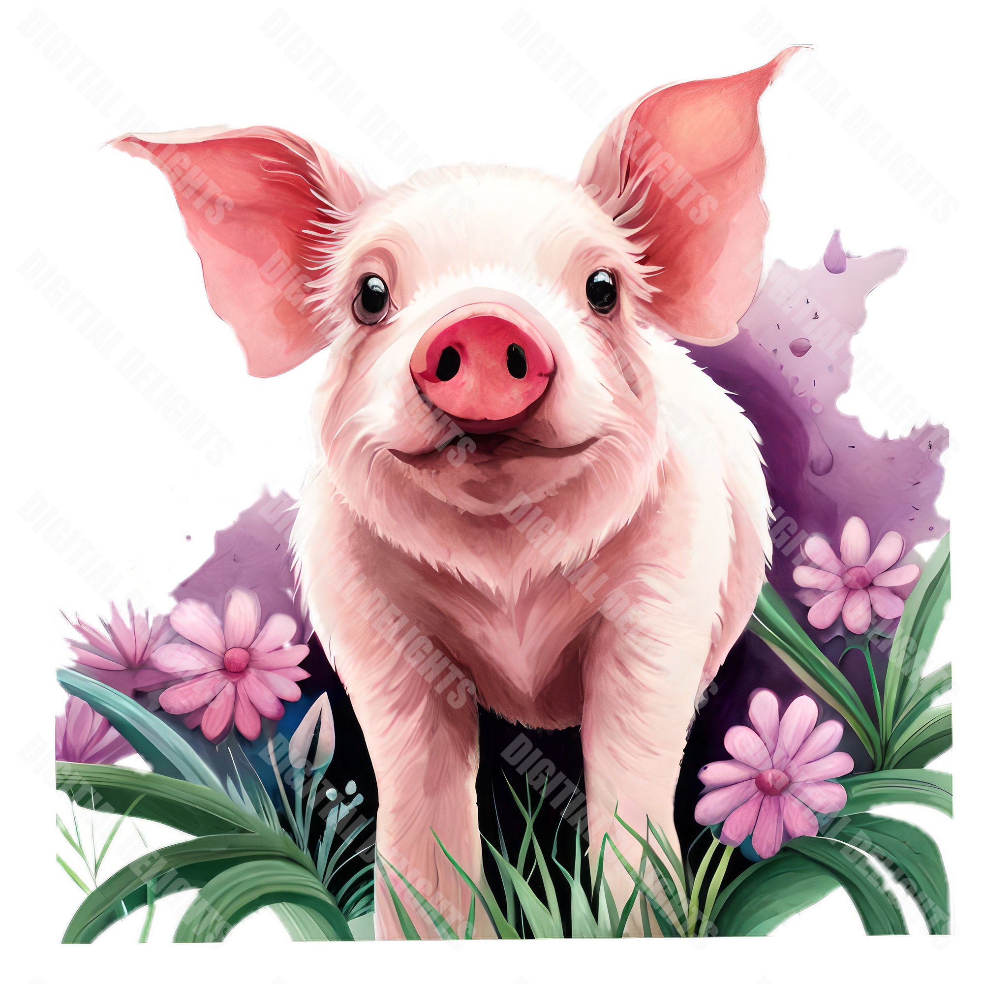 Cute Pig PNG Clipart, Piglet Designs, Commercial Use (digital Download ...