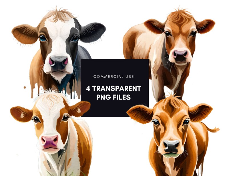 X4 Cute Cows PNG Images, Cow Clipart, Designs, Free Commercial Use ...