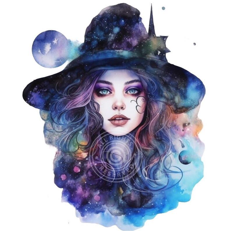 Gothic Witch Portrait Clipart 20 PNG Images Watercolor Gothic Witch ...