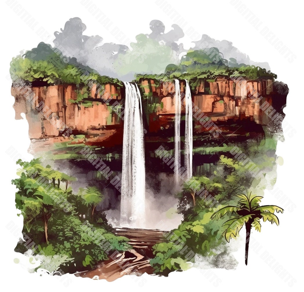 African Waterfalls Clipart 9 Images High Quality Png's - Digital ...