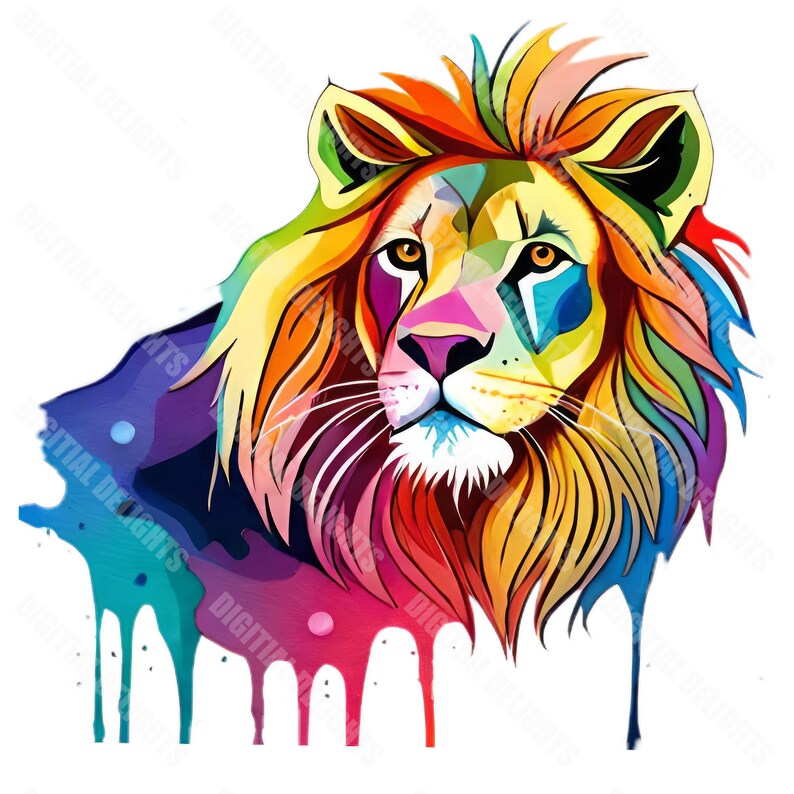 X4 Rainbow Lions PNG Images, Lion Clipart, Rainbow Designs, Free ...