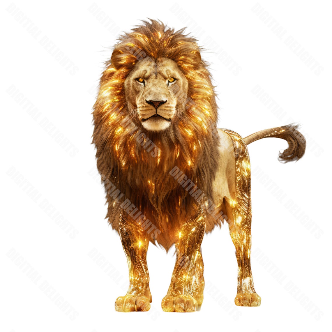 Golden Lion PNG, Lake Downloadable Wallpaper, Digital Art (digital ...
