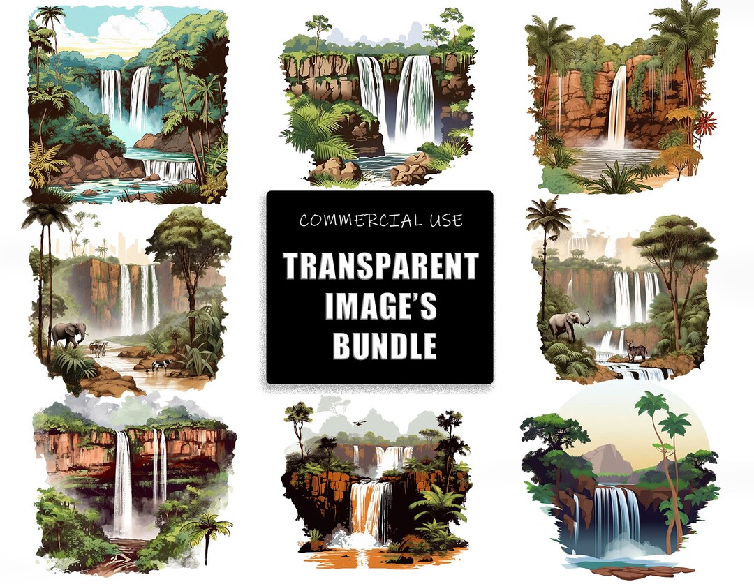 African Waterfalls Clipart – High-quality PNG Images (digital Download ...