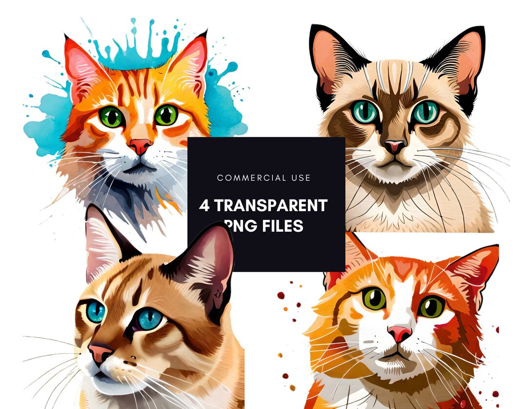 X4 Cute Cats PNG Images - Clipart Designs - Free Commercial Use ...