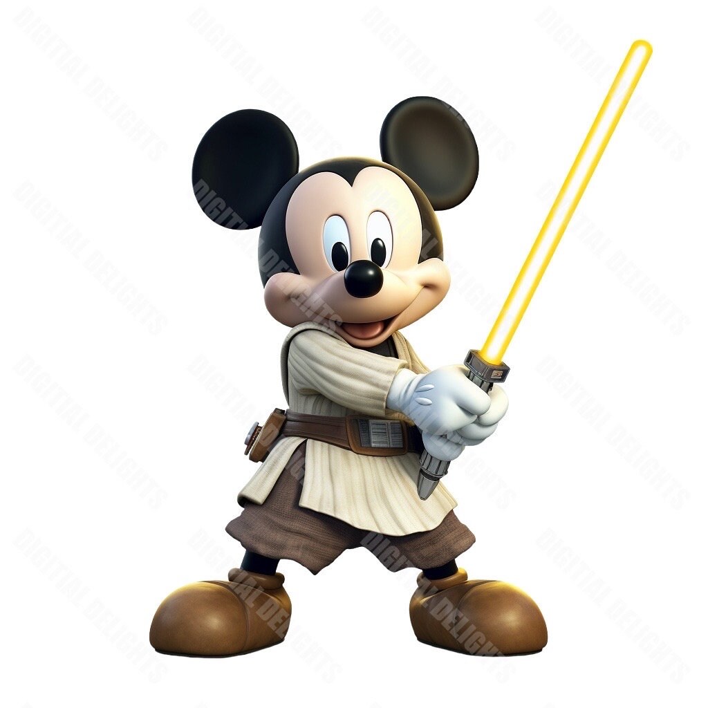 3 Mickey Mouse Jedis PNG Digital Download Files - Etsy