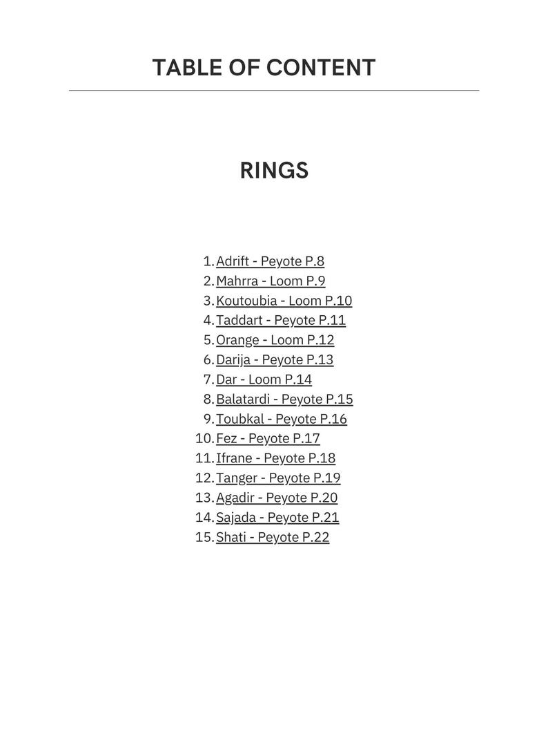 15 Rings Beading Pattern INSTANT DOWNLOAD - Miyuki Delica 11/0 ...