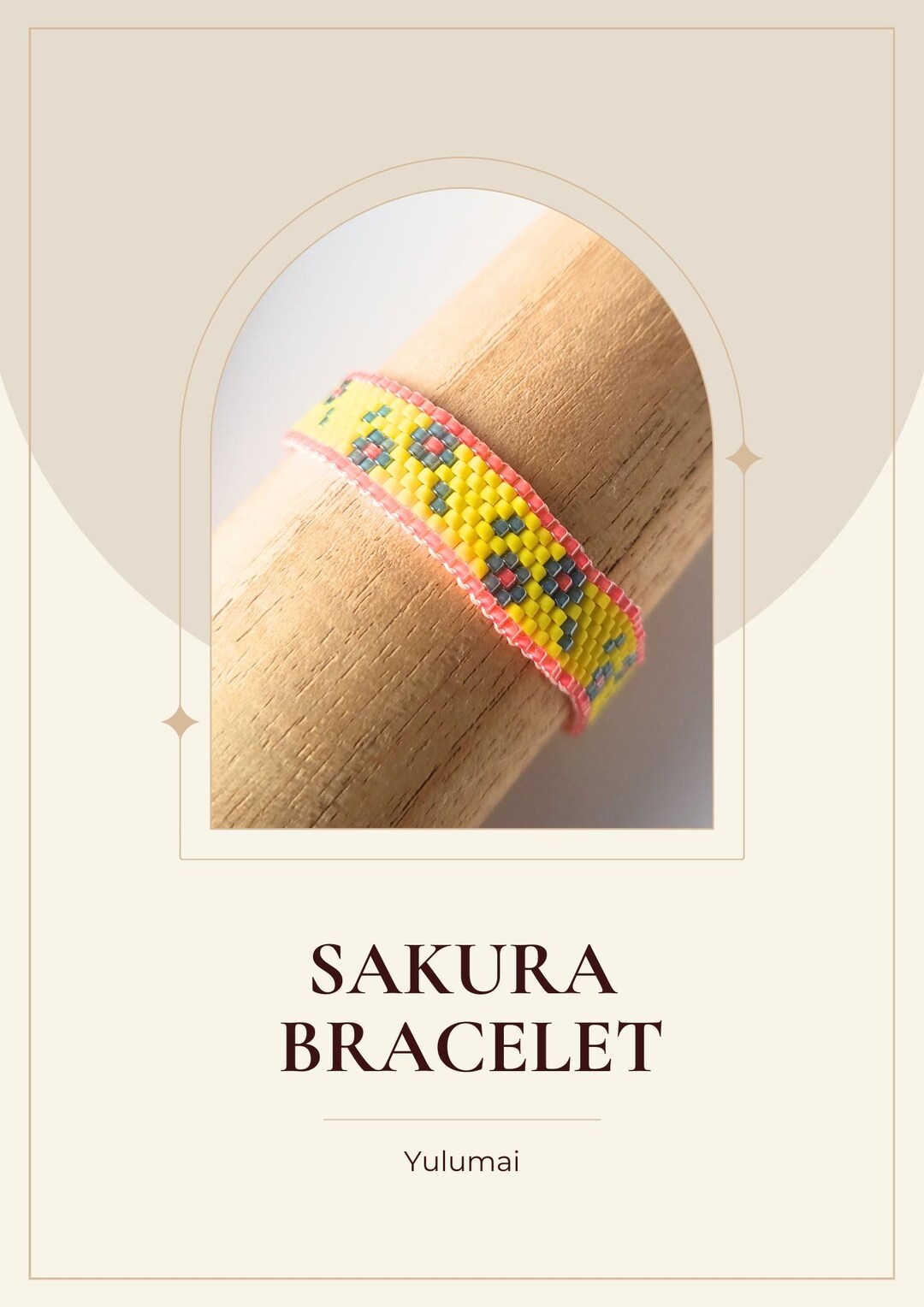PDF Pattern Sakura Bracelet Pattern - Peyote Bracelets Beading, Miyuki ...