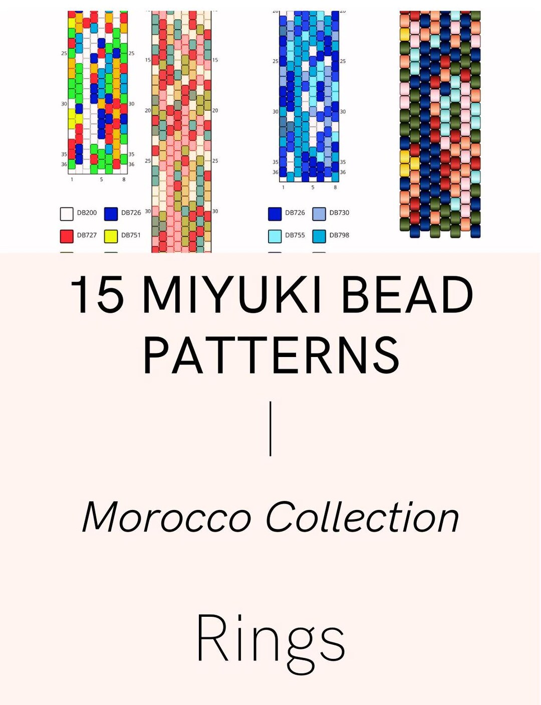 15 Rings Beading Pattern INSTANT DOWNLOAD - Miyuki Delica 11/0 ...