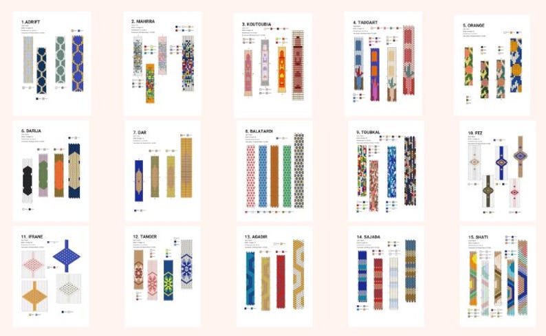 15 Rings Beading Pattern INSTANT DOWNLOAD - Miyuki Delica 11/0 ...