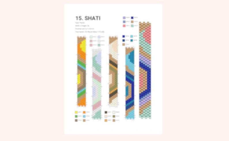 15 Rings Beading Pattern INSTANT DOWNLOAD - Miyuki Delica 11/0 - Beadwork - Peyote & Loom ...