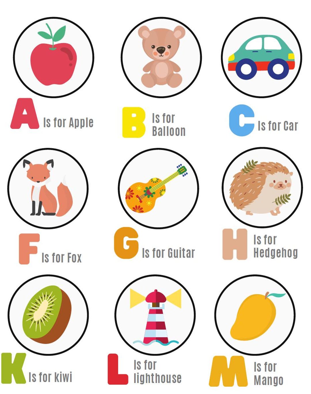 Beginning Alphabet Sounds Printout - Etsy