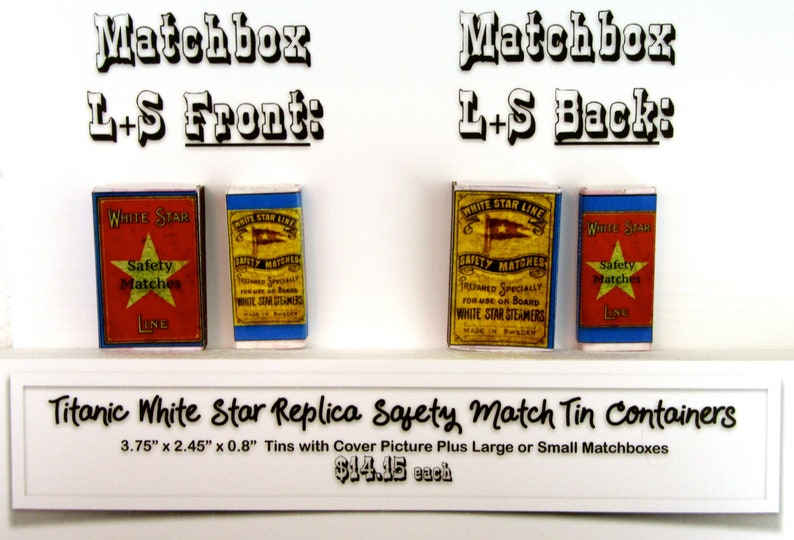 Titanic White Star Replica Safety Match Tin Containers - Etsy