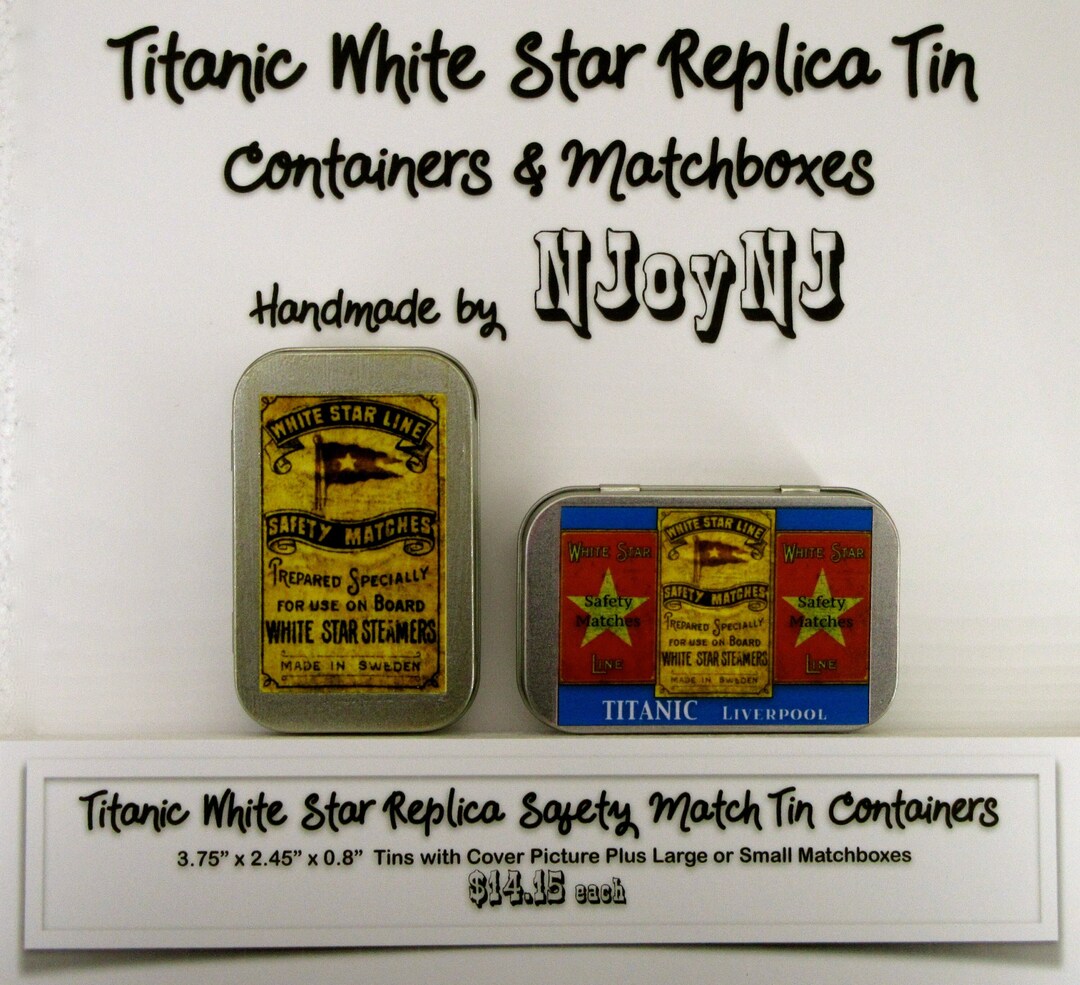 Titanic White Star Replica Safety Match Tin Containers - Etsy