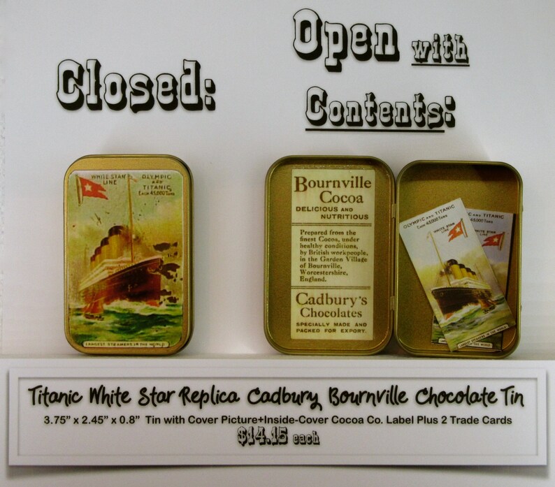 Titanic White Star Replica Cadbury Bournville Chocolate Tin - Etsy