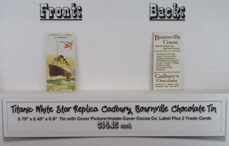 Titanic White Star Replica Cadbury Bournville Chocolate Tin - Etsy